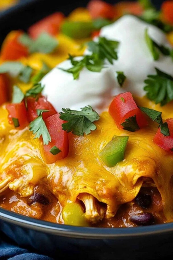 Crock Pot Chicken Enchilada Casserole – Chef Alchemy