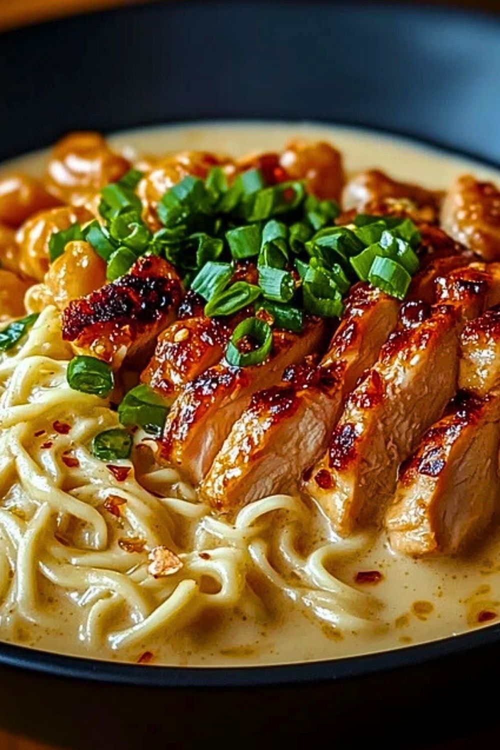 Fiery Chicken Ramen with Creamy Garlic Sauce – Chef Alchemy