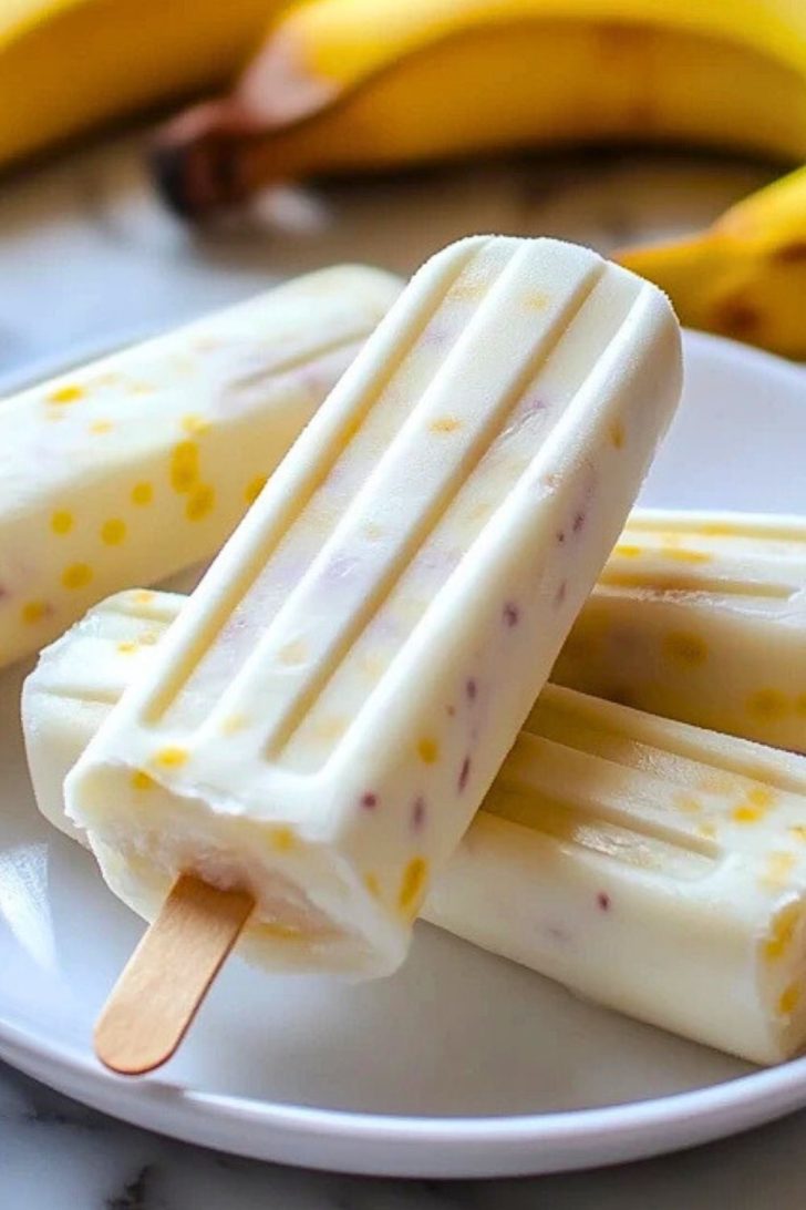 Frozen Banana Yogurt Pops Recipe