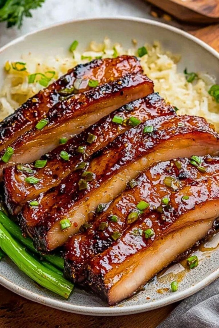Honey Garlic Roast Pork Belly Slices Recipe