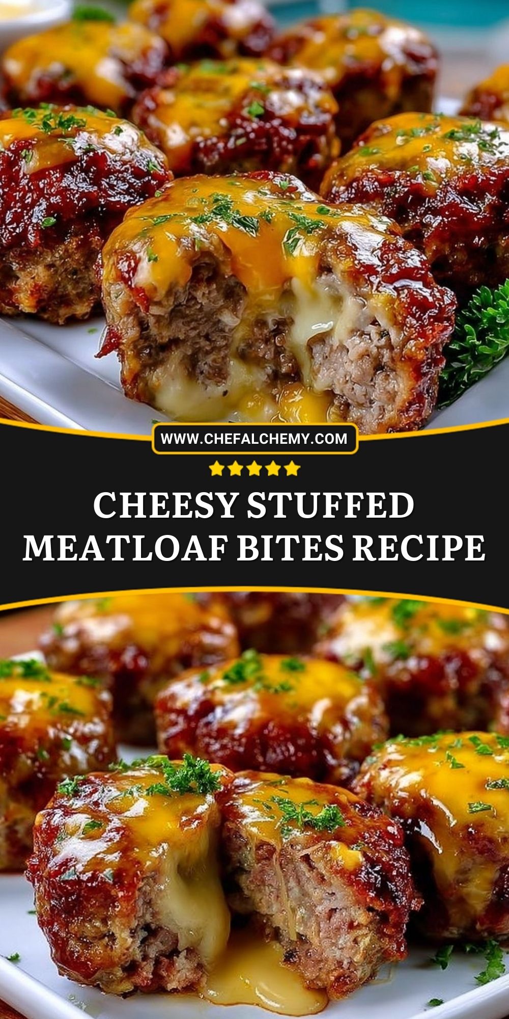 Cheesy Stuffed Meatloaf Bites Recipe