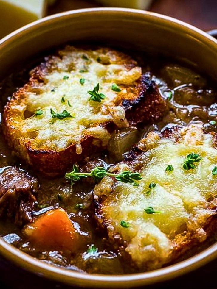 French Onion Short Rib Soup with Gruyère Toast