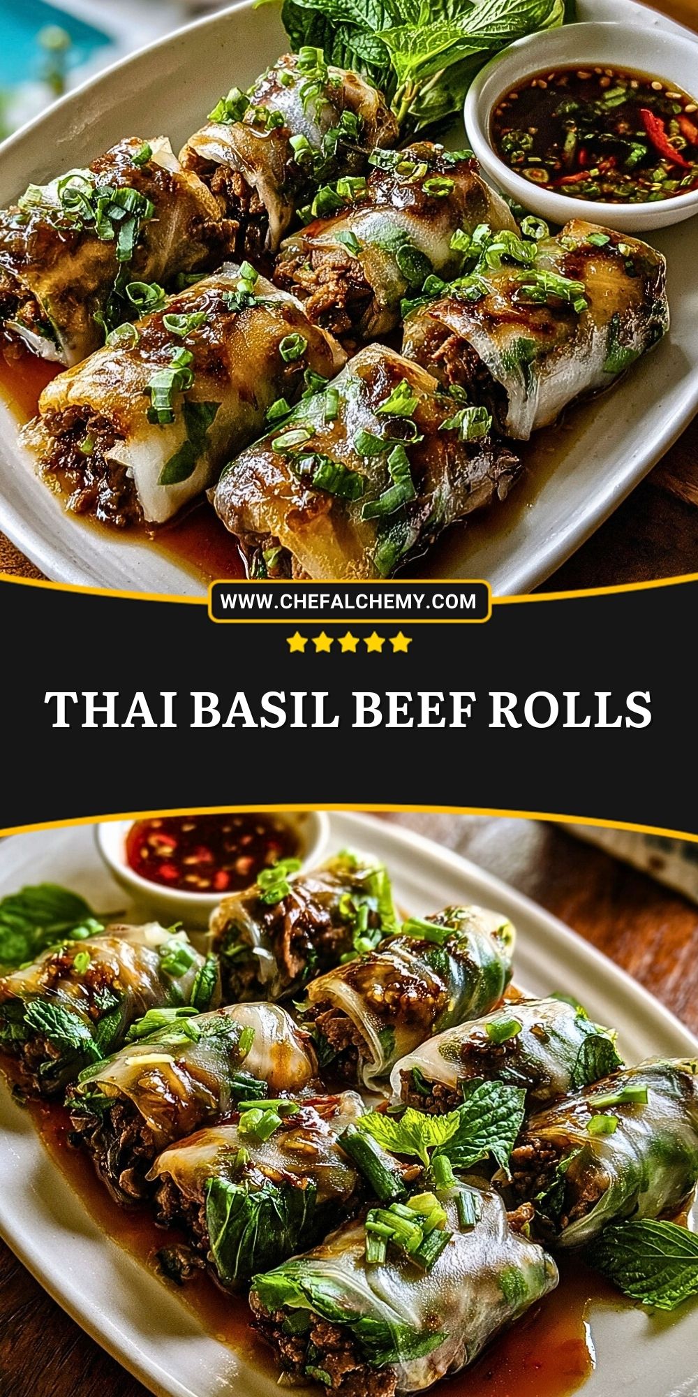 Thai Basil Beef Rolls