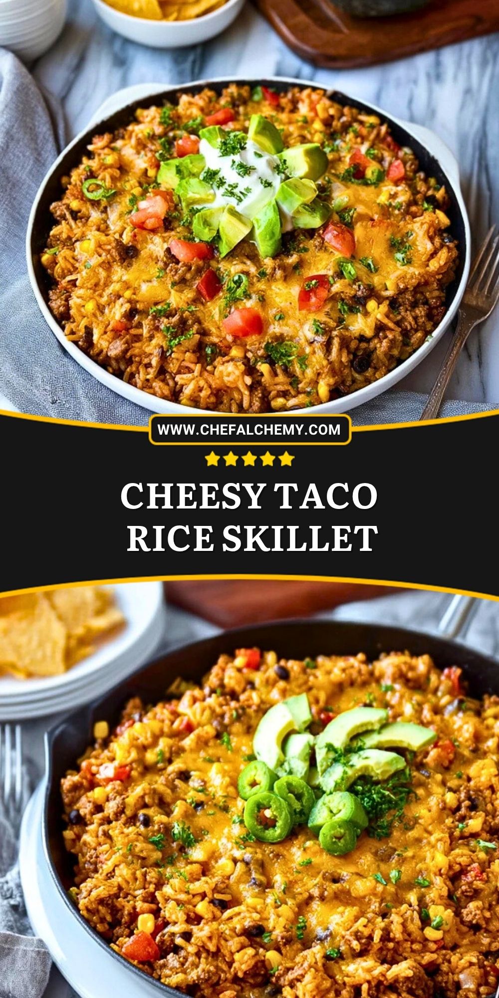 Cheesy Taco Rice Skillet