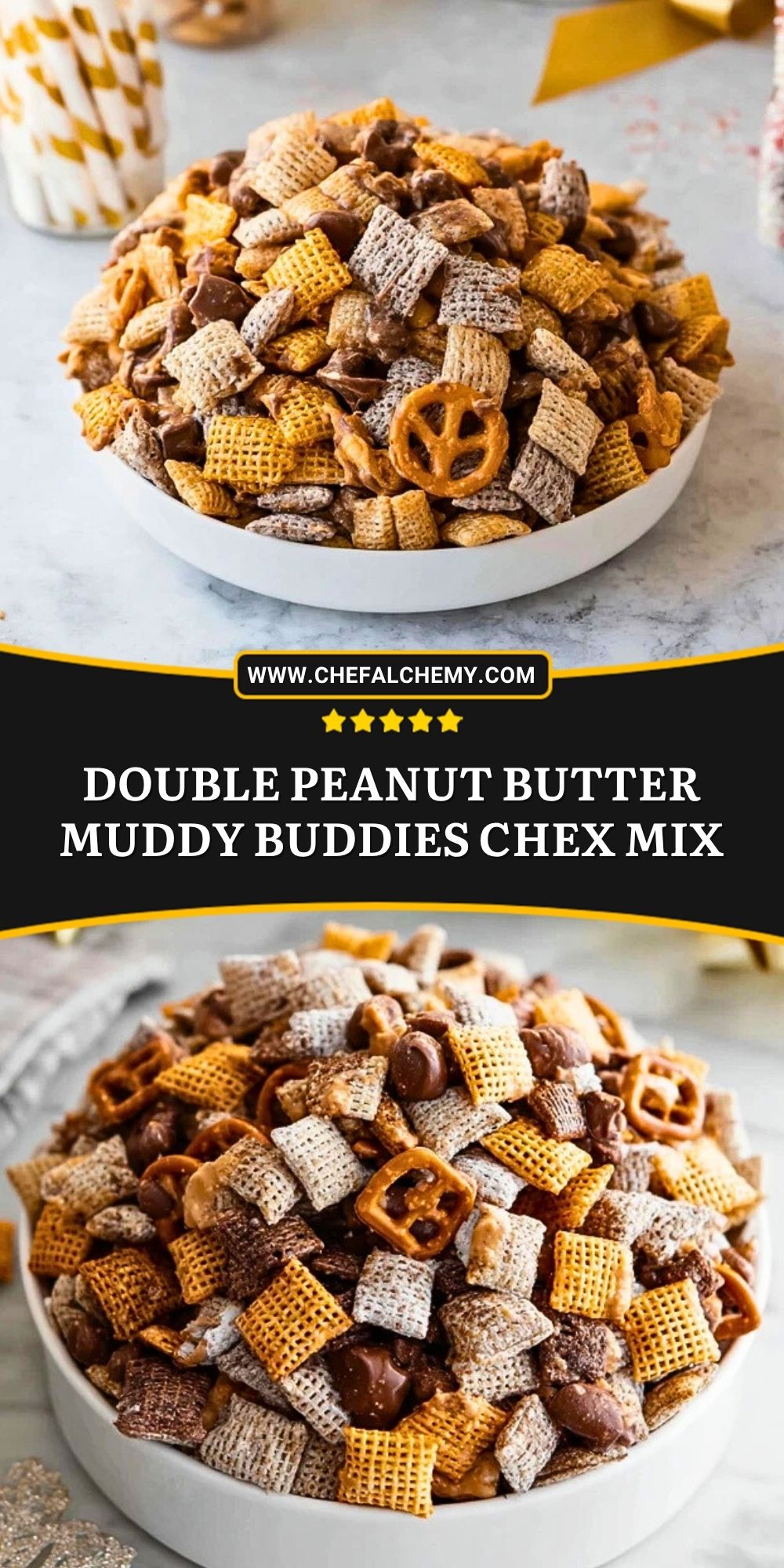 Double Peanut Butter Muddy Buddies Chex Mix