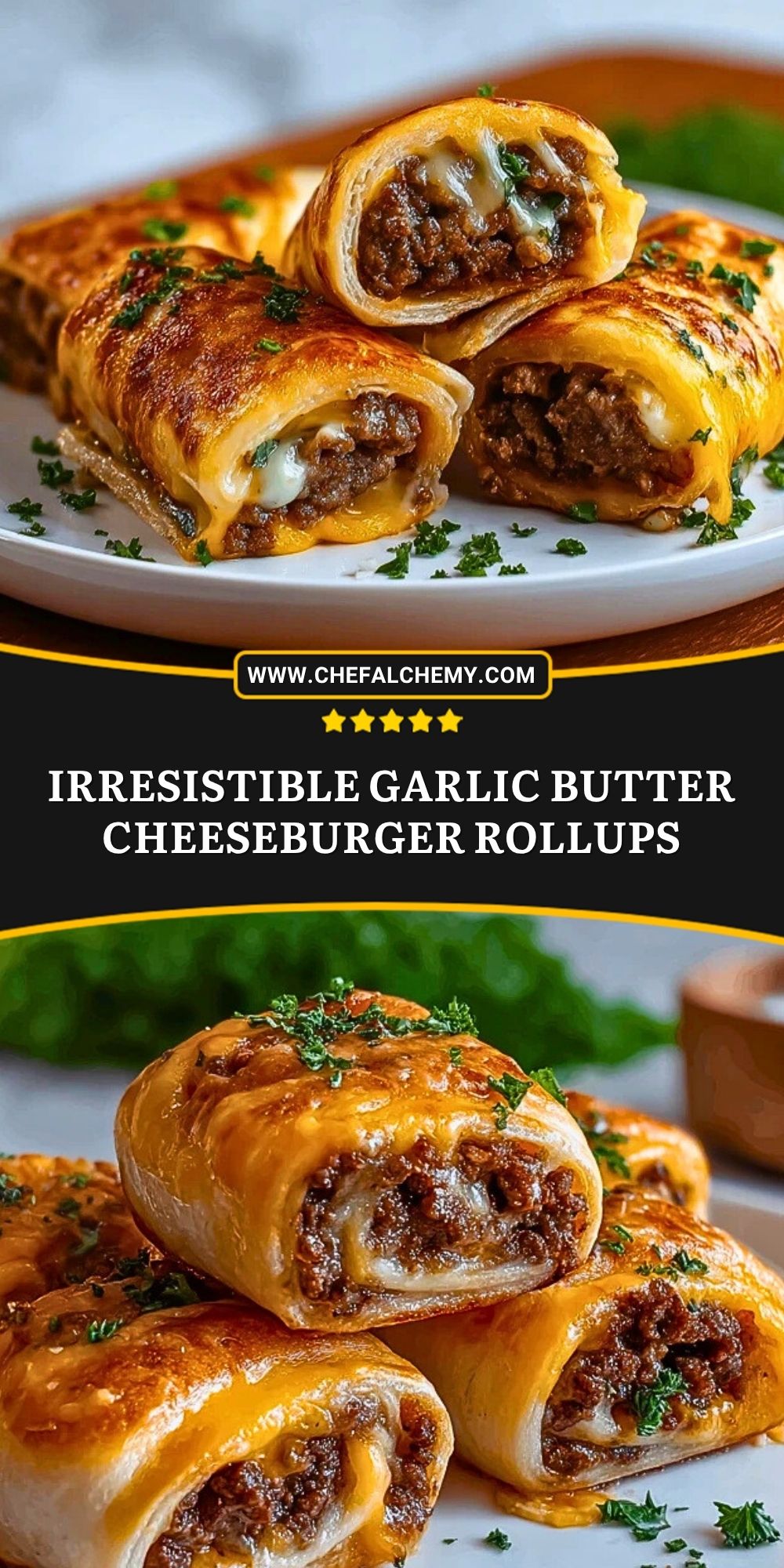 Irresistible Garlic Butter Cheeseburger Rollups